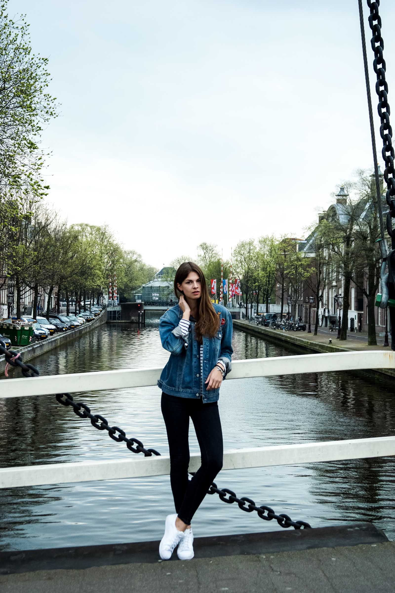 Amsterdam Outfit #3 - Denim Jacket and Striped Shirt