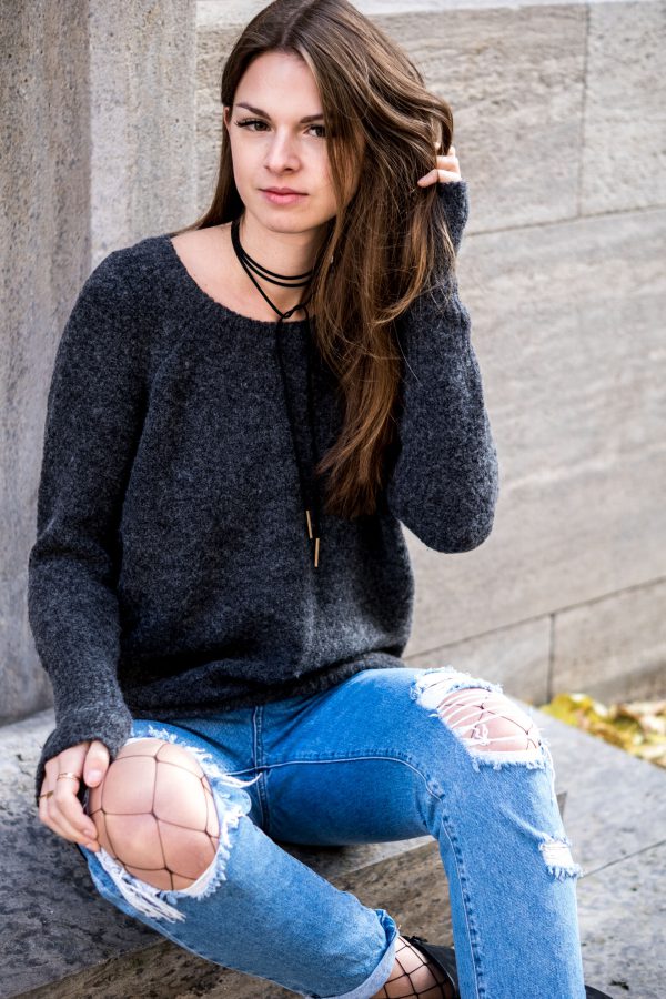 Denim x Fishnet || How to wear fishnet tights in 2016