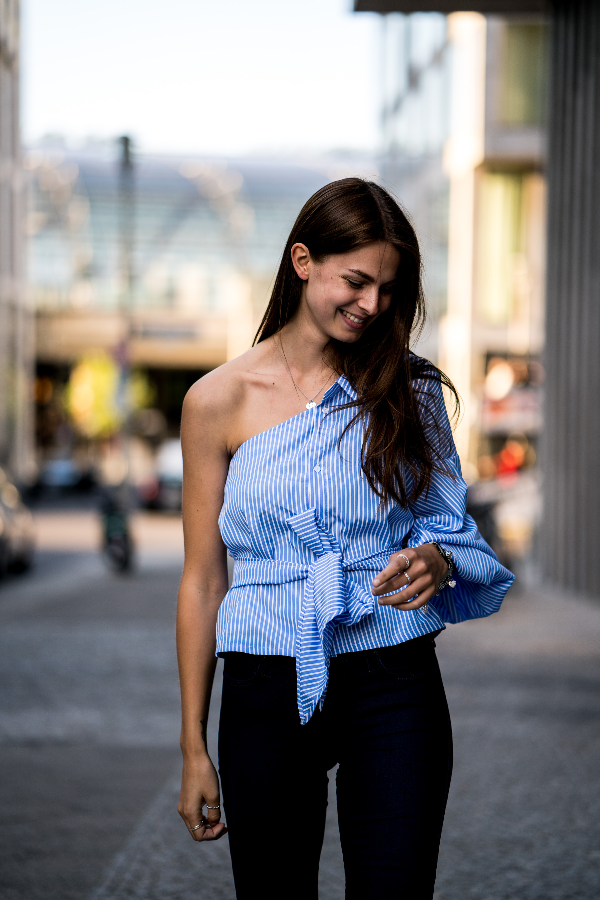 Is one-shoulder still in fashion? || Striped One Shoulder Shirt